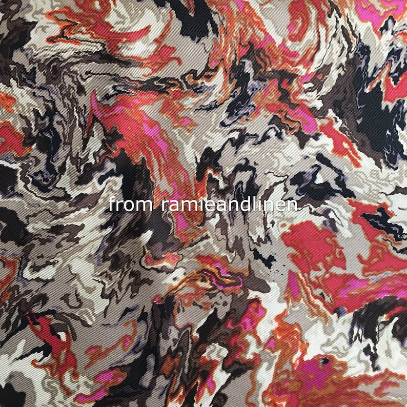 Silk Fabric, Ripple Pattern Print Silk Twill Fabric, Half Yard by 44 ...