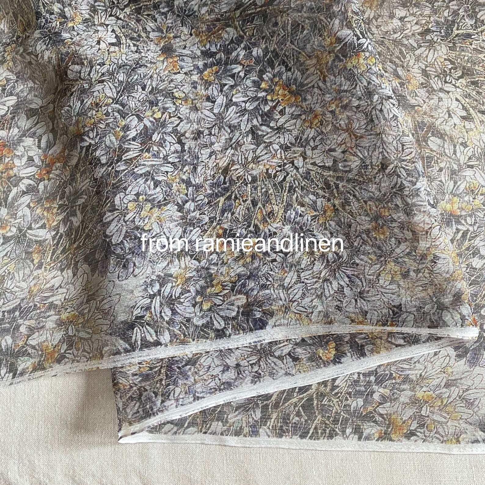 Silk Fabric, Floral Print, Crinkle Georgette Silk Fabric, Half Yard by ...