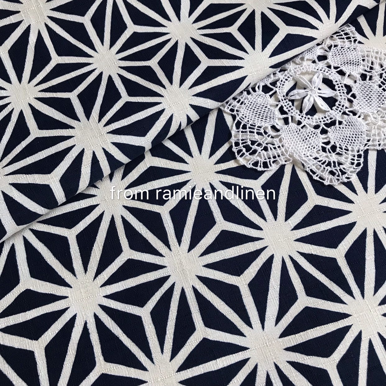 Japanese Cotton Fabric, Tortoise Shell Pattern Print Slub Cotton Fabric ...