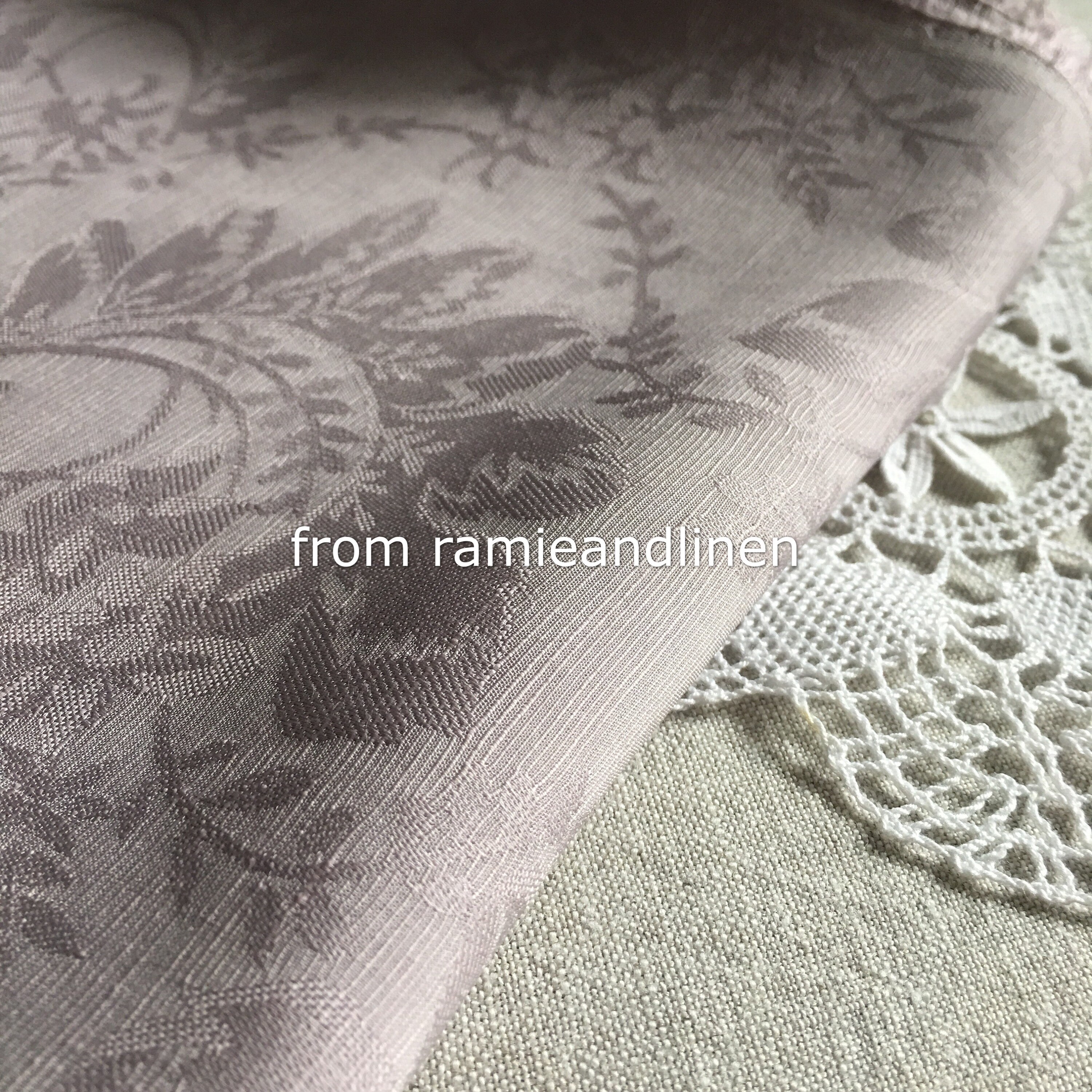 Silk Fabric, Silk Linen Blend Floral Jacquard Fabric, Half Yard by 44 ...