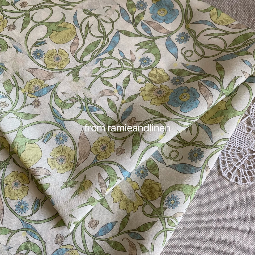 Modal Fabric, Mottled Scroll Flowers Print, Modal and Rayon Blend ...