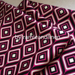 Pink Diamond, Silk Fabric, Silk Twill Fabric, Diamond Pattern Print ...