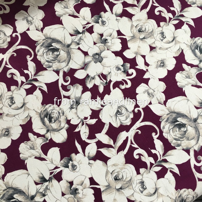 Cotton Fabric Floral Print Cotton Fabric Half Yard by | Etsy