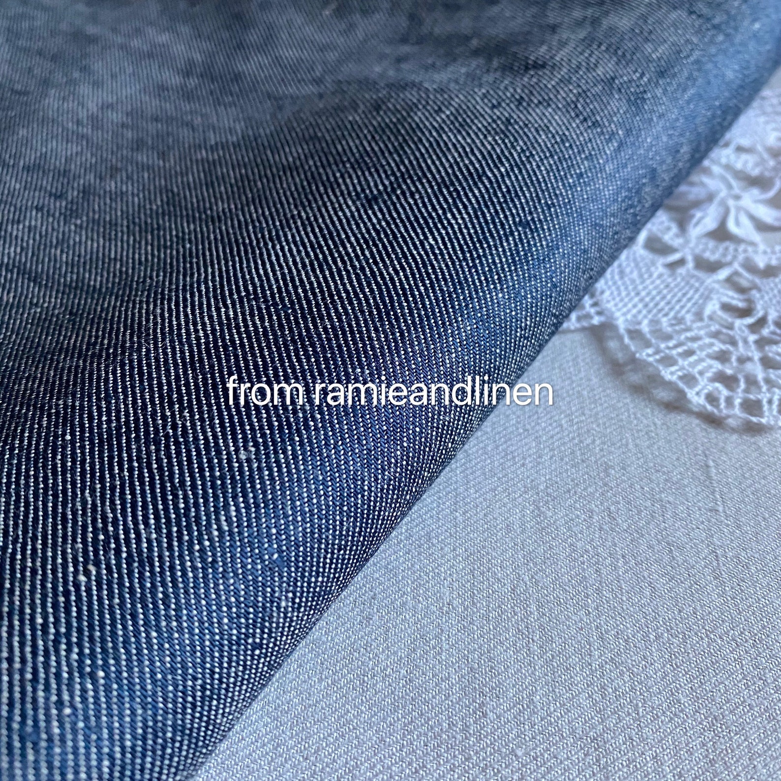 Linen Fabric, Yarn Dyed Pure Linen Twill Fabric, Half Yard by 55" Wide ...