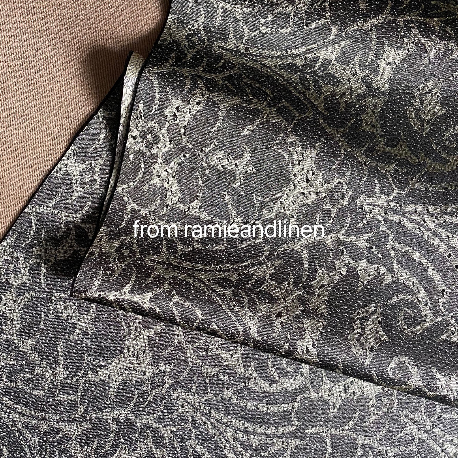 Silk Fabric,100% Silk Damask Brocade Fabric, Sold by Half Yard, 18" by ...