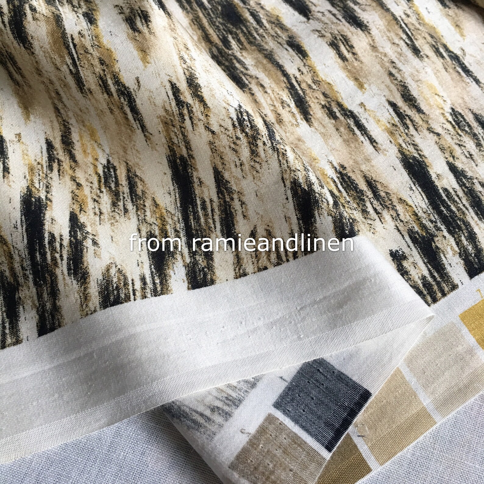 Silk Fabric Abstract Design Pattern Print Silk Cotton Blend | Etsy