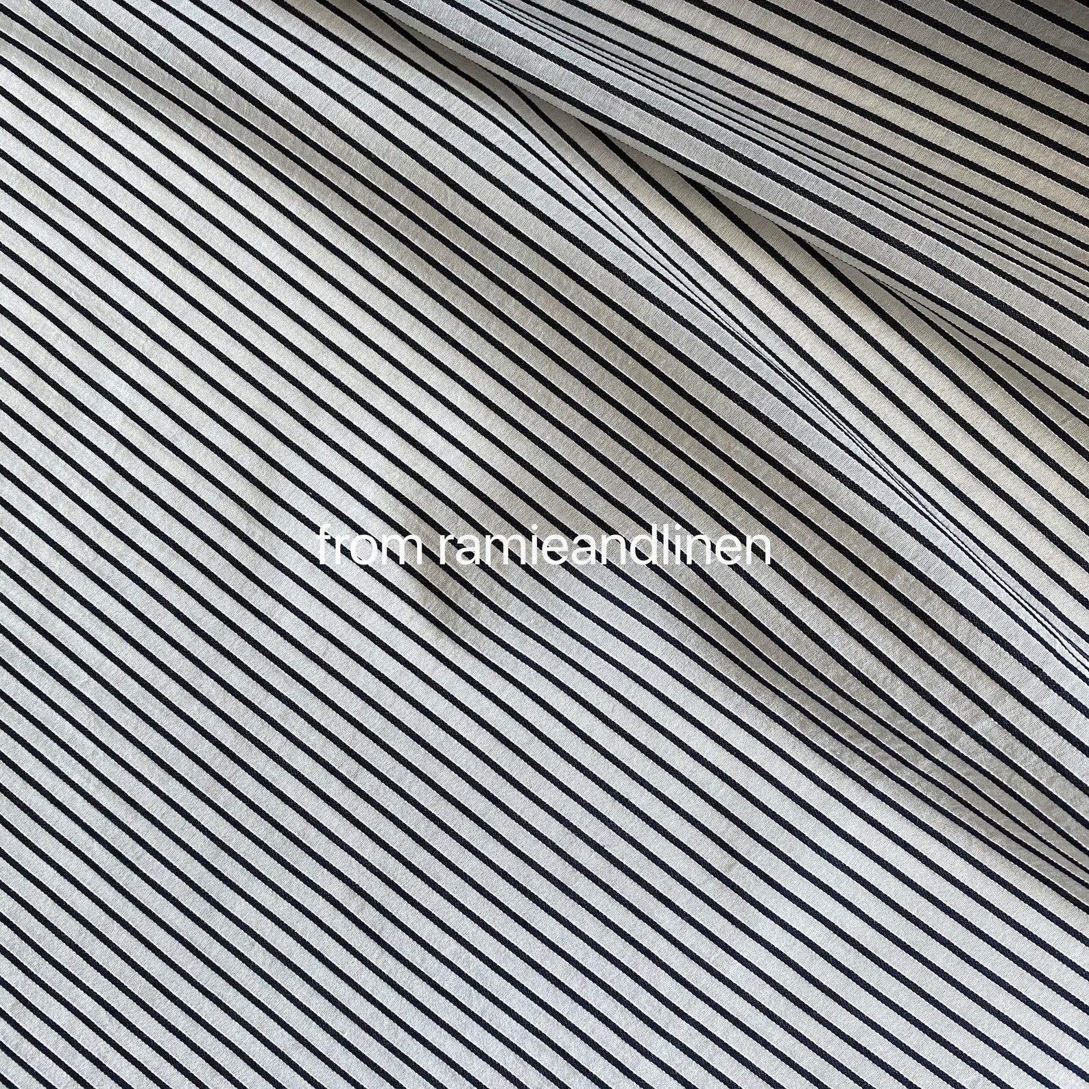 Silk Fabric, Yarn Dyed Black Stripes Weaved Silk Cotton Blend Fabric ...