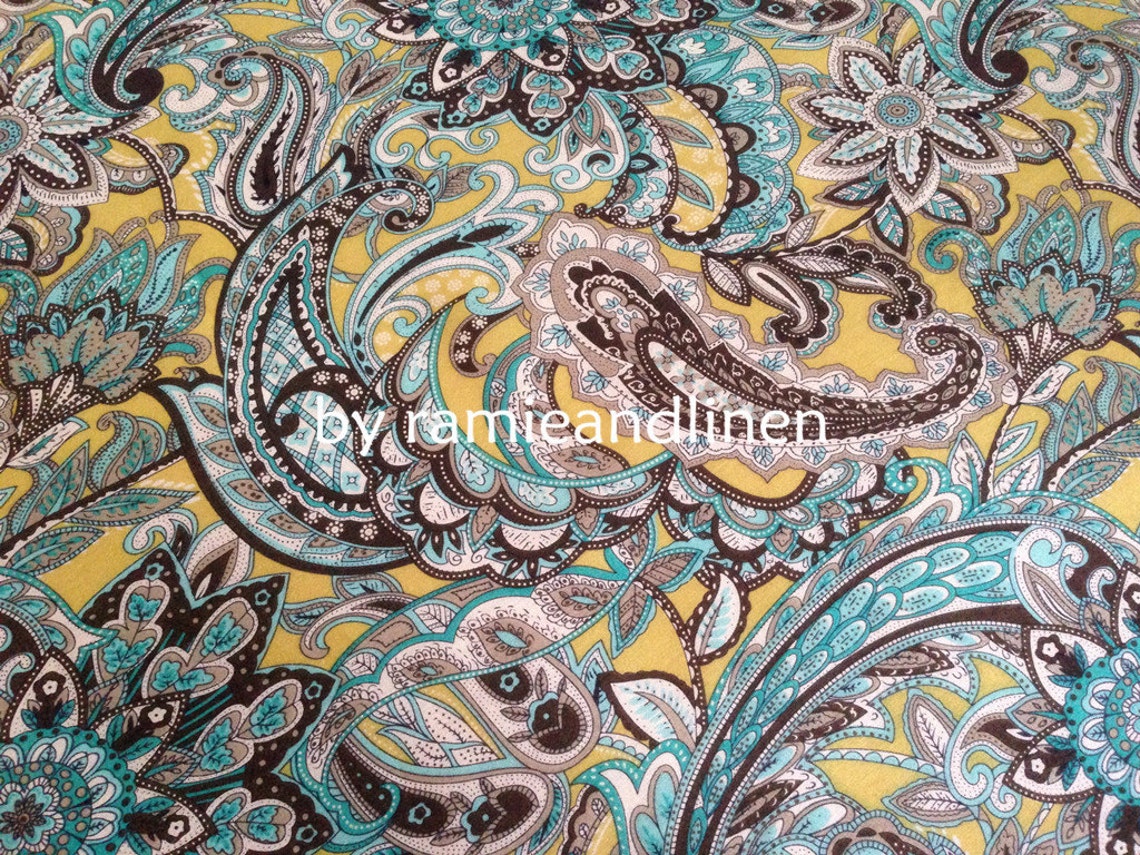 Silk Fabric Paisley Floral Print Silk Cotton Blend Fabric - Etsy