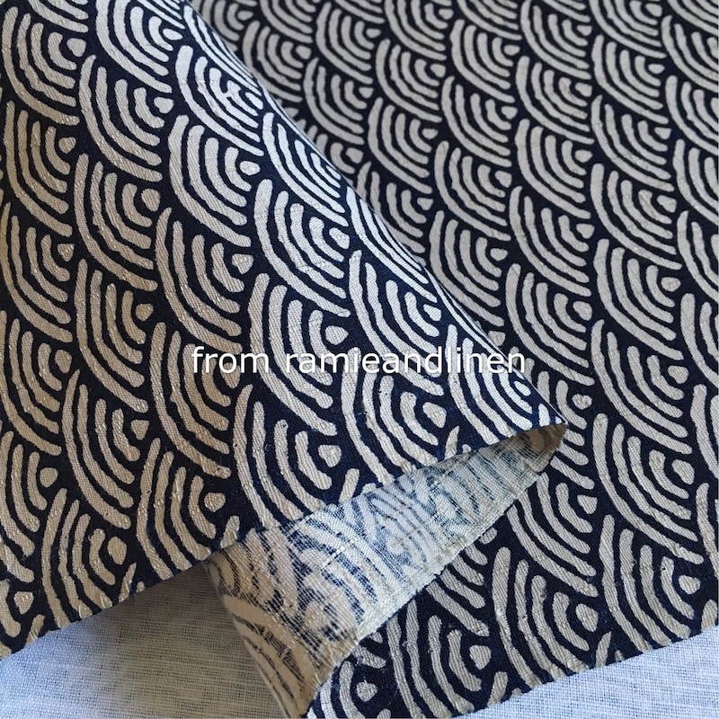 Japanese Wave Fabric - Etsy
