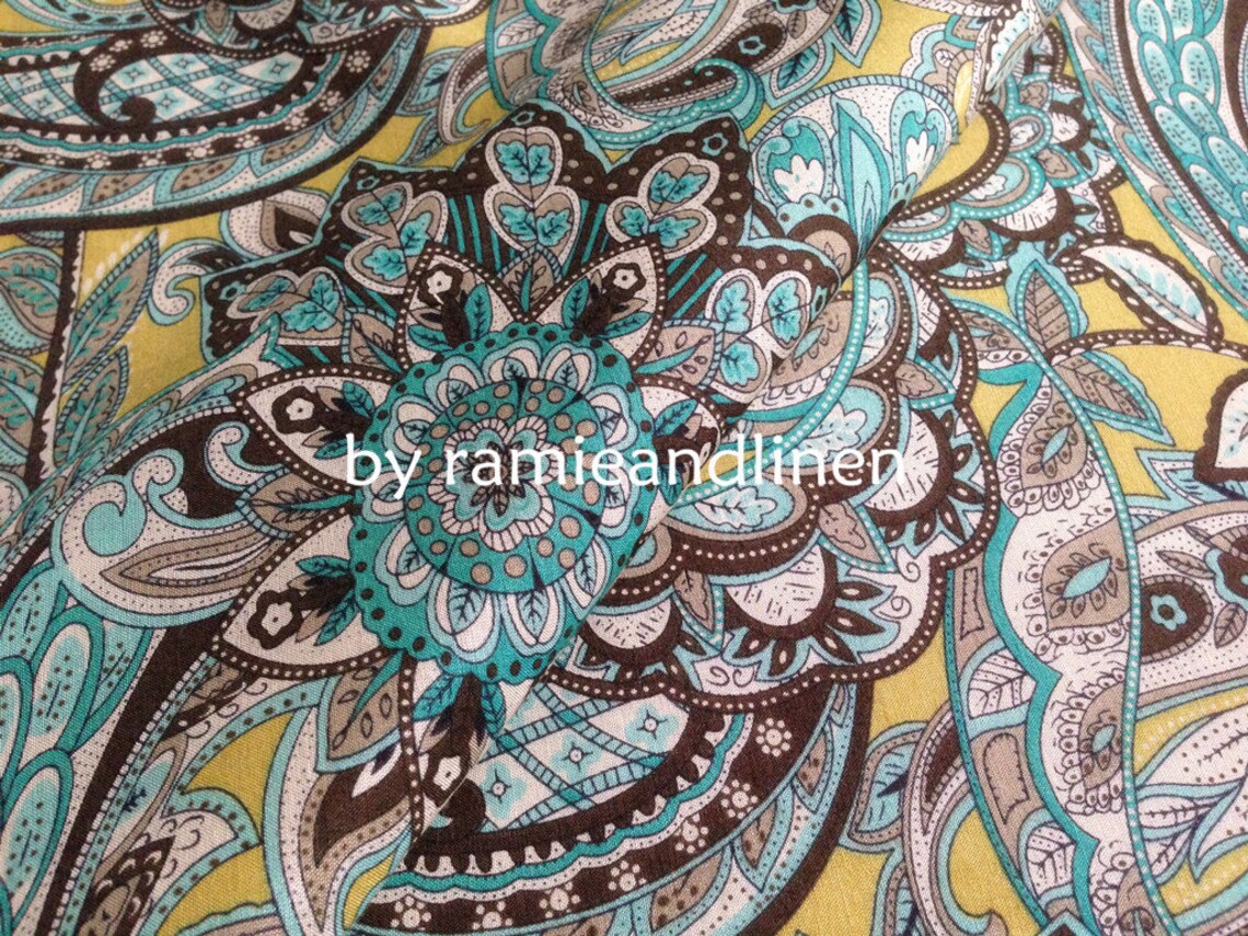 Silk Fabric Paisley Floral Print Silk Cotton Blend Fabric - Etsy