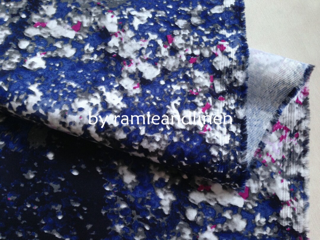 Cotton Satin Fabric, Abstract Painting Print Cotton Fabric, Half Yard ...