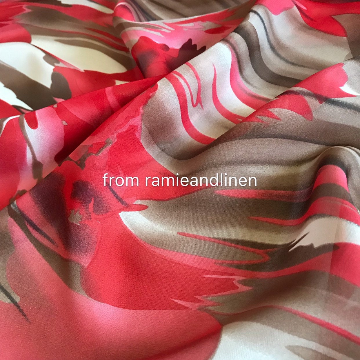 Silk Fabric Abstract Print Silk Chiffon Fabric Half Yard by - Etsy