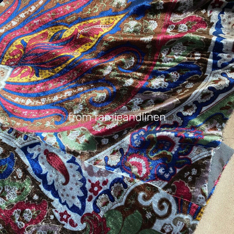 Silk Fabric, Phoenix Tail Pattern Print 43 M/m Heavy Silk Velvet Fabric ...