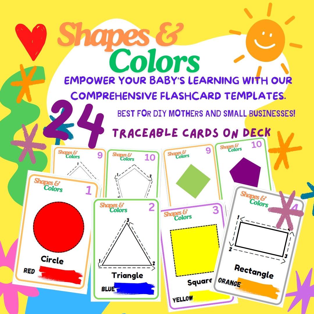 Easy Comprehensive Shapes Flashcards, Colorful Traceable Interactive ...