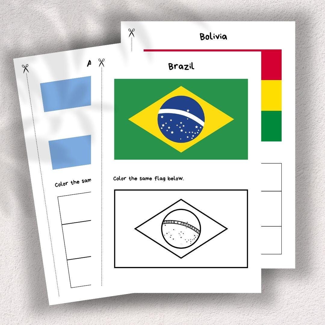 World Flags Busy Book of South America | Educational Coloring Workbook ...