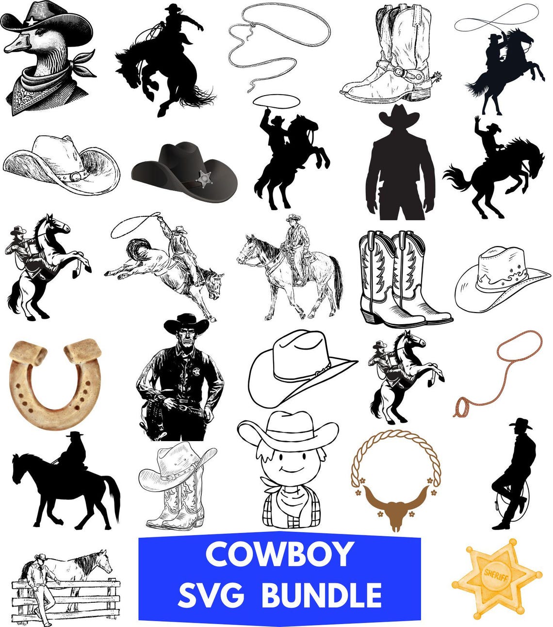 Rodeo Cowboy SVG Bundle: Cricut Cut Files (digital Download) - Etsy