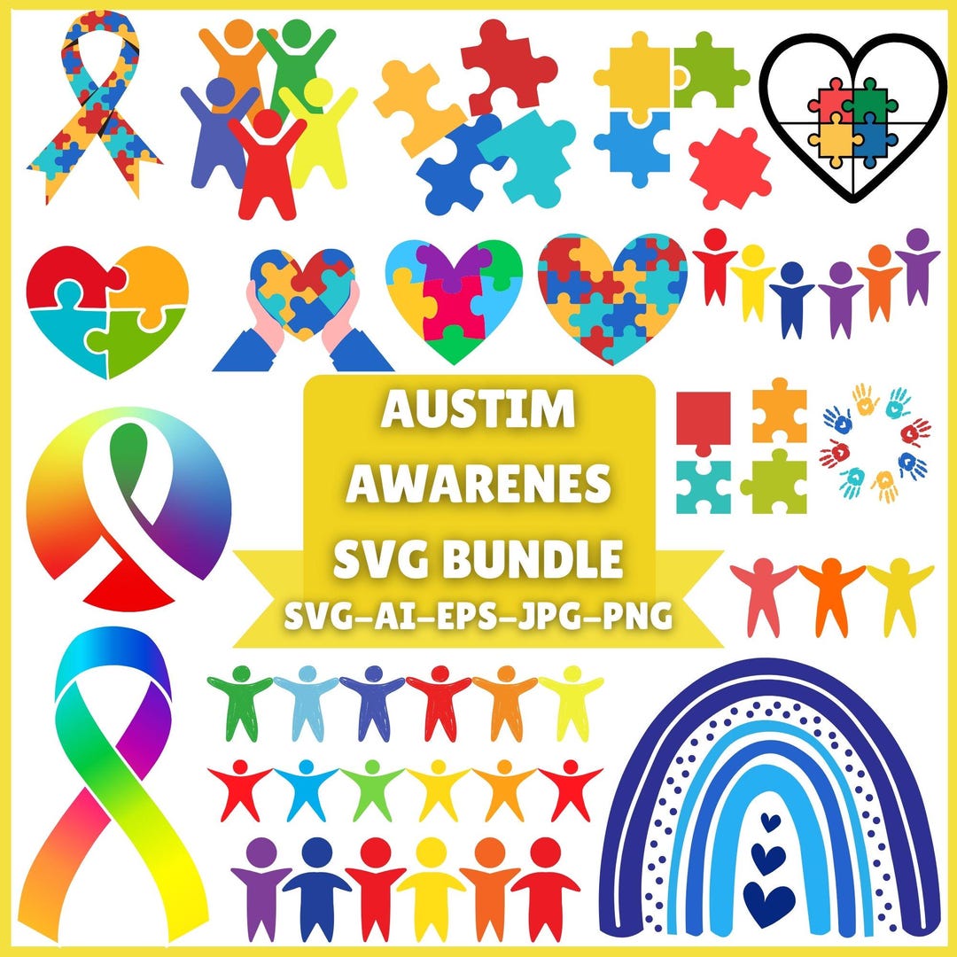 Autism Awareness SVG Bundle, Puzzle, Ribbon (digital Download) - Etsy