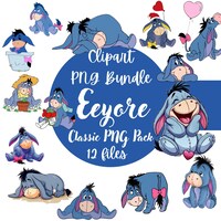 Eeyore Winnie the Pooh Christmas SVG Dxf Pes PNG Sublimation Clipart ...