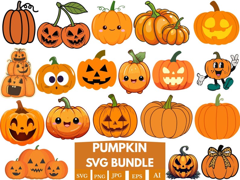 Pumpkin SVG Bundle, Jack-o-lantern, Halloween (digital Download) - Etsy