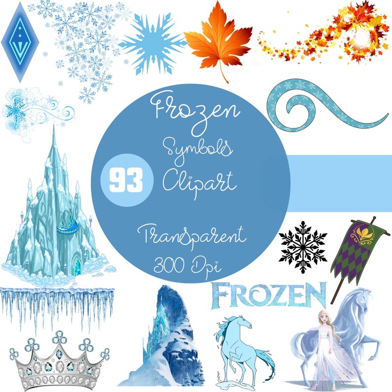 Frozen Mega Clipart Bundle , Elsa , Anna, Olaf - PNG (digital Download ...