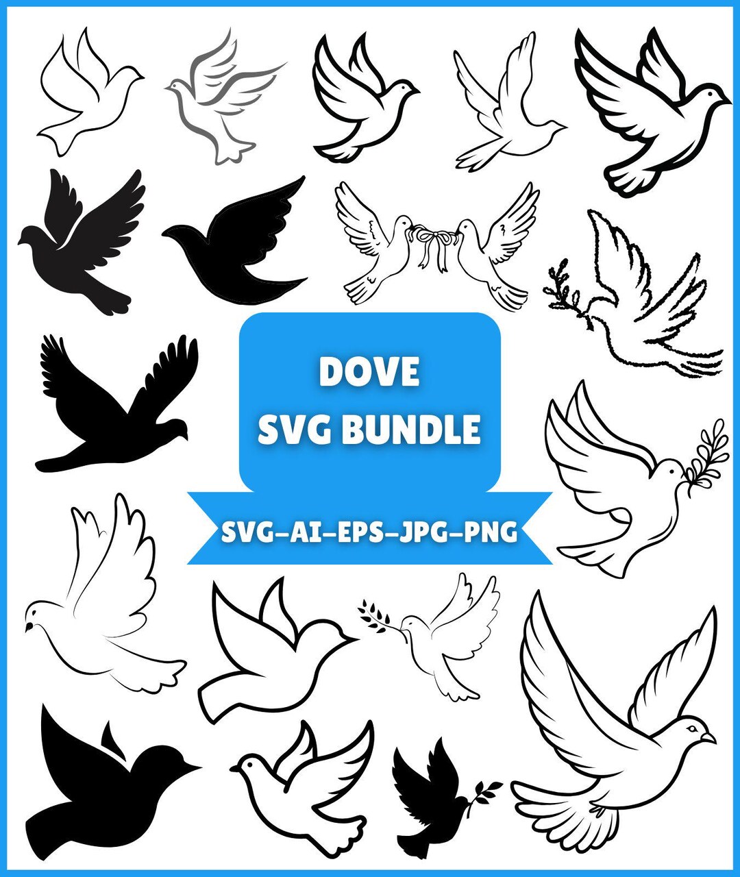 Doves Svg,pigeon,peace,(instant Download). - Etsy
