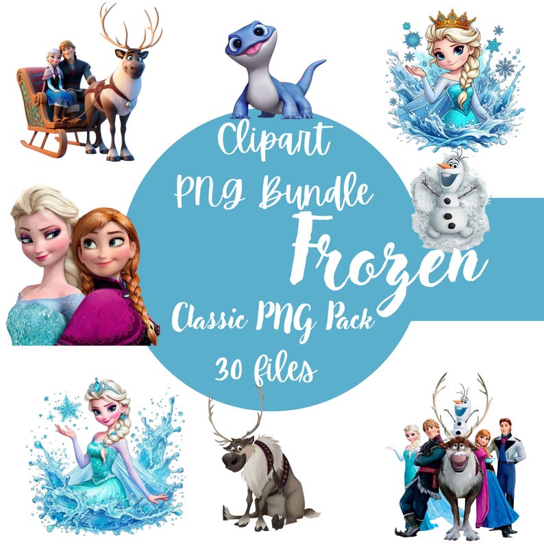 Frozen Clipart Bundle , Elsa , Anna, Olaf - PNG & SVG (digital Download ...