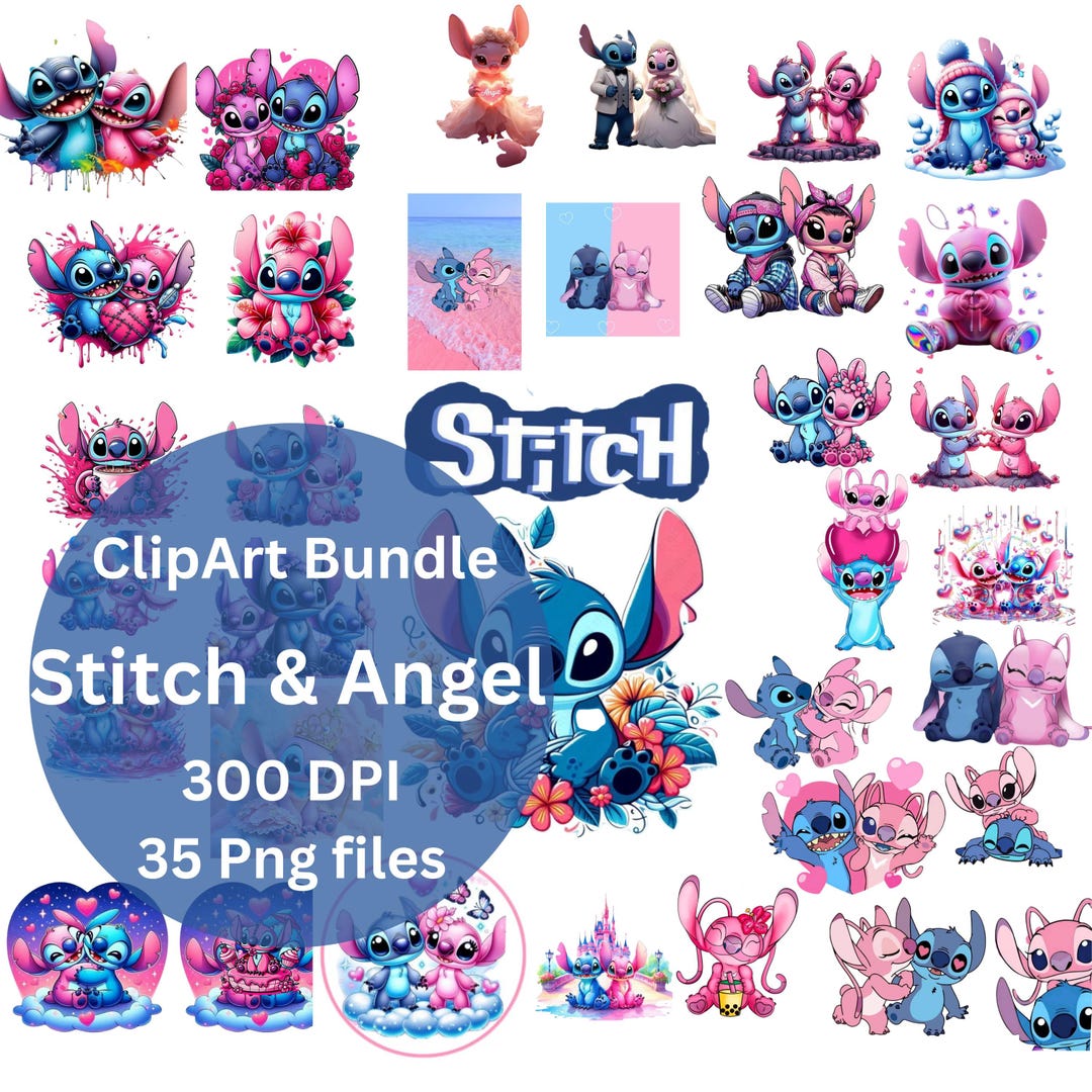 Stitch and Lilo, Angel PNG Bundle,cartoon Pngs for T-shirts, Mugs ...