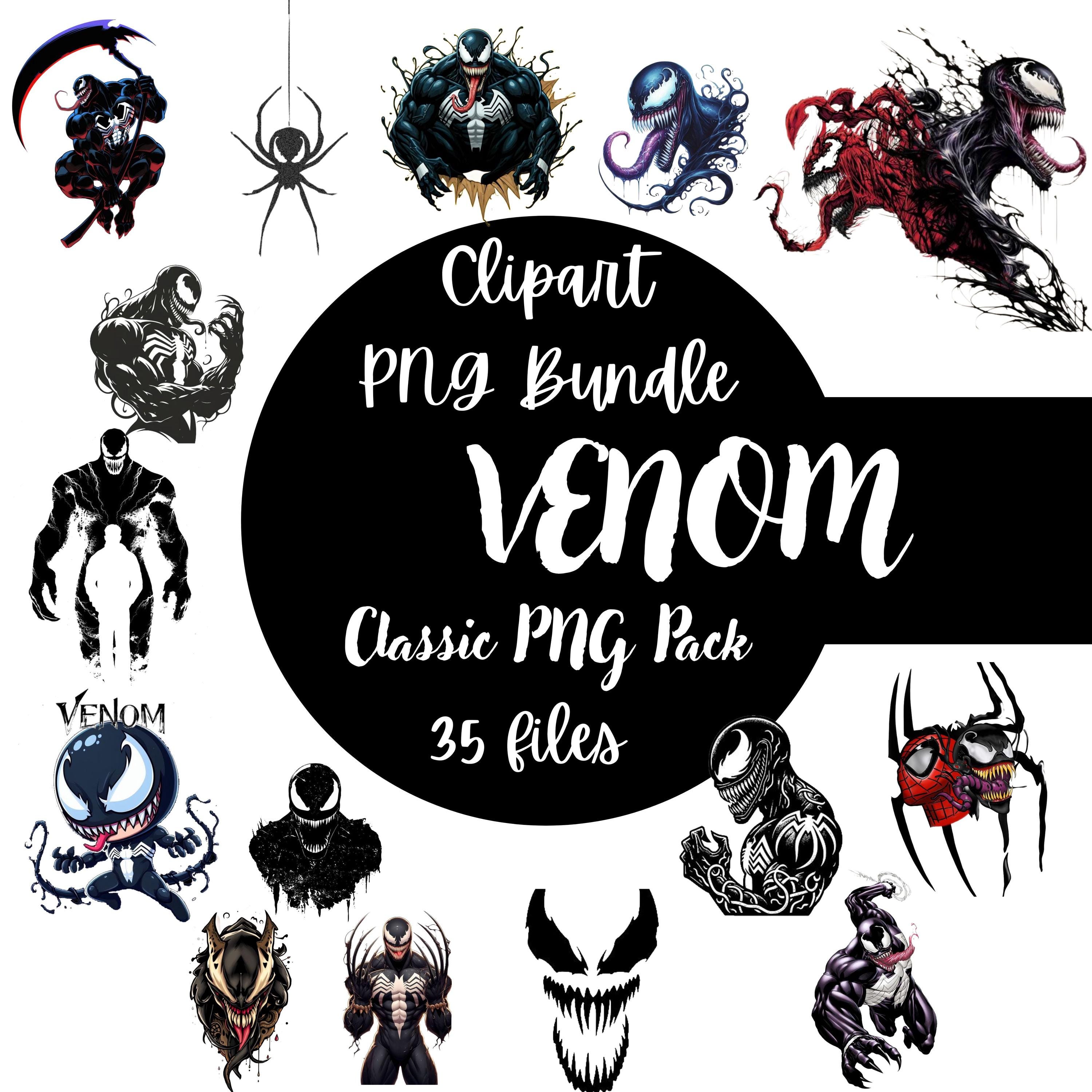 Venom Clipart PNG Bundle: Printable Vector Designs, Cut Files (digital ...