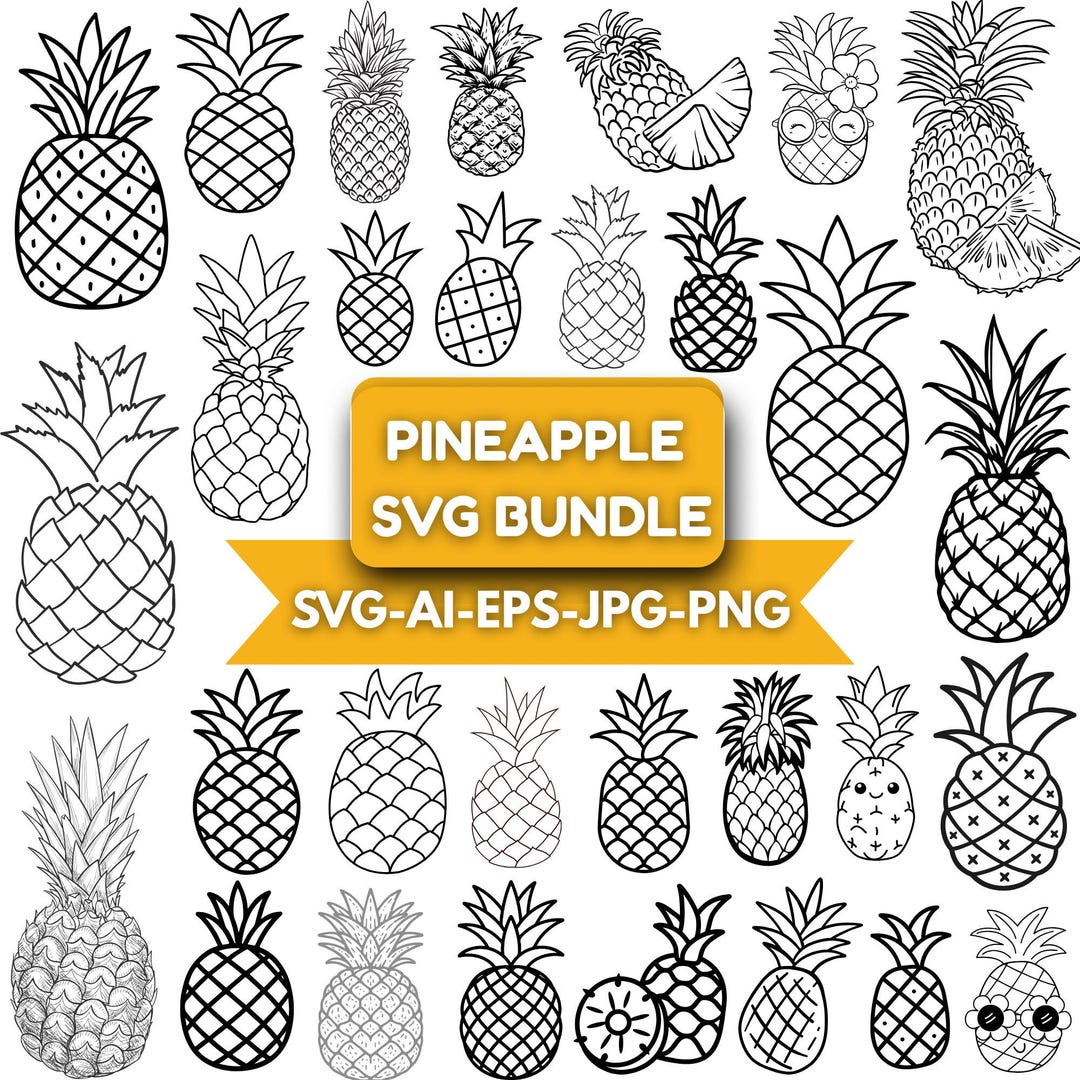 Pineapple SVG Bundle, Pineapple PNG Bundle,fruit Svg,pineapple Cut File ...