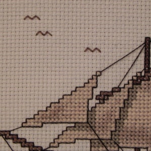 Sailing Ship Cross Stitch Picture - Completed & Handmade - Etsy
