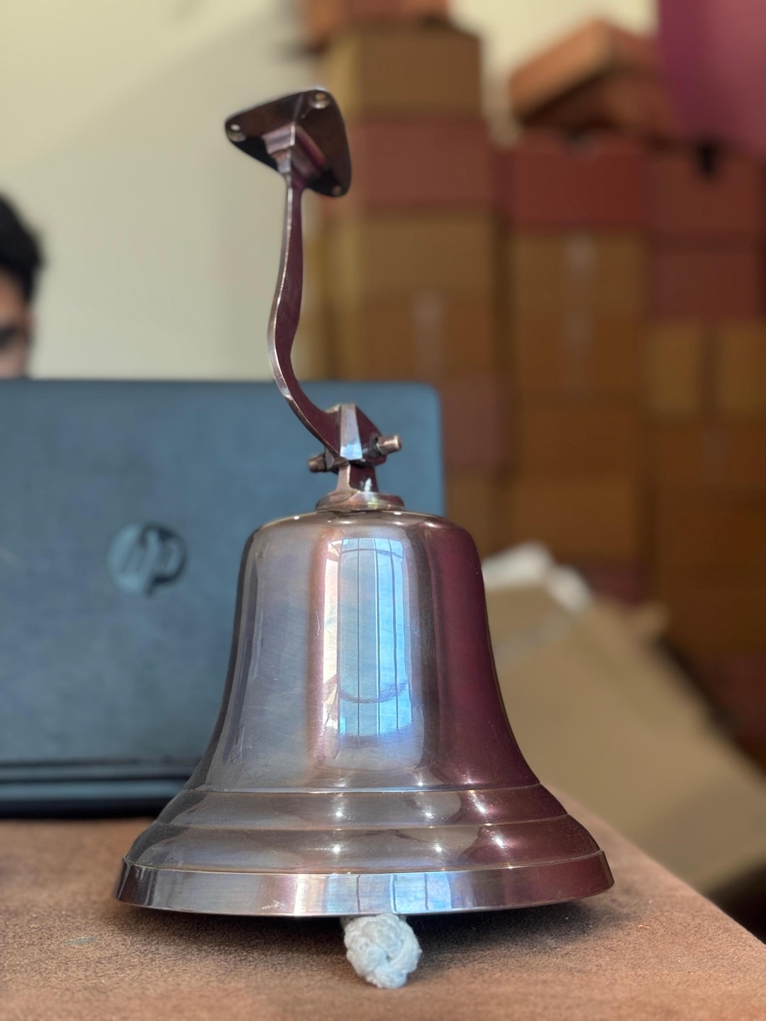 Antique Brass Ship Bell 6" | Nautical Wall Bell With Bracket | Rustic ...