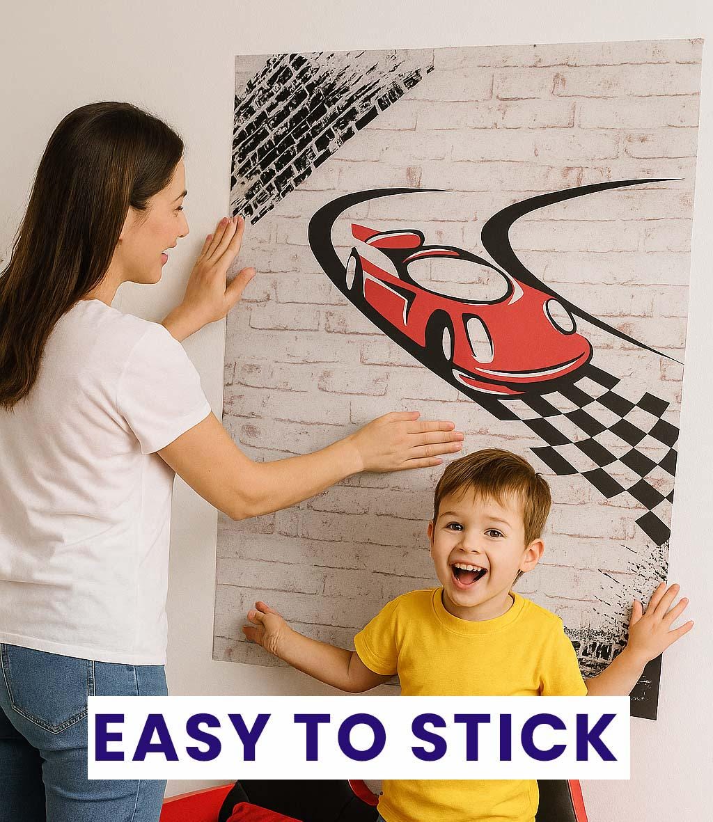 Race Car Wall Mural for Kids | Digital Download Poster | Boys Room ...