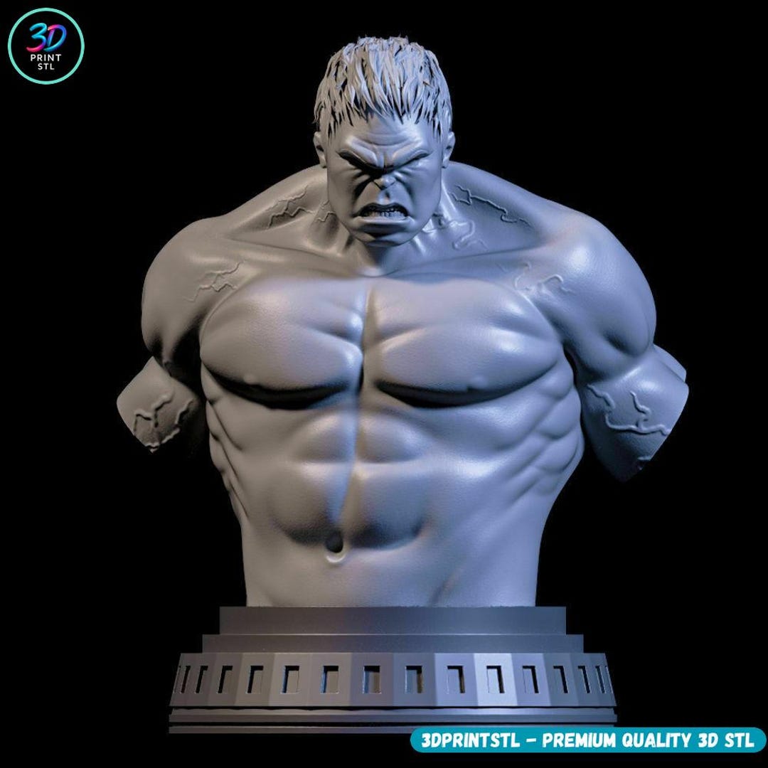 Hulk Bust STL Statue | Marvel 3D Print File | Avengers 3D Printable ...