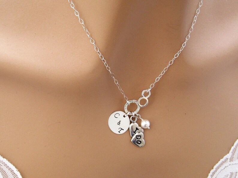 Personalized Engagement Necklace I Do Custom Initial Necklace - Etsy