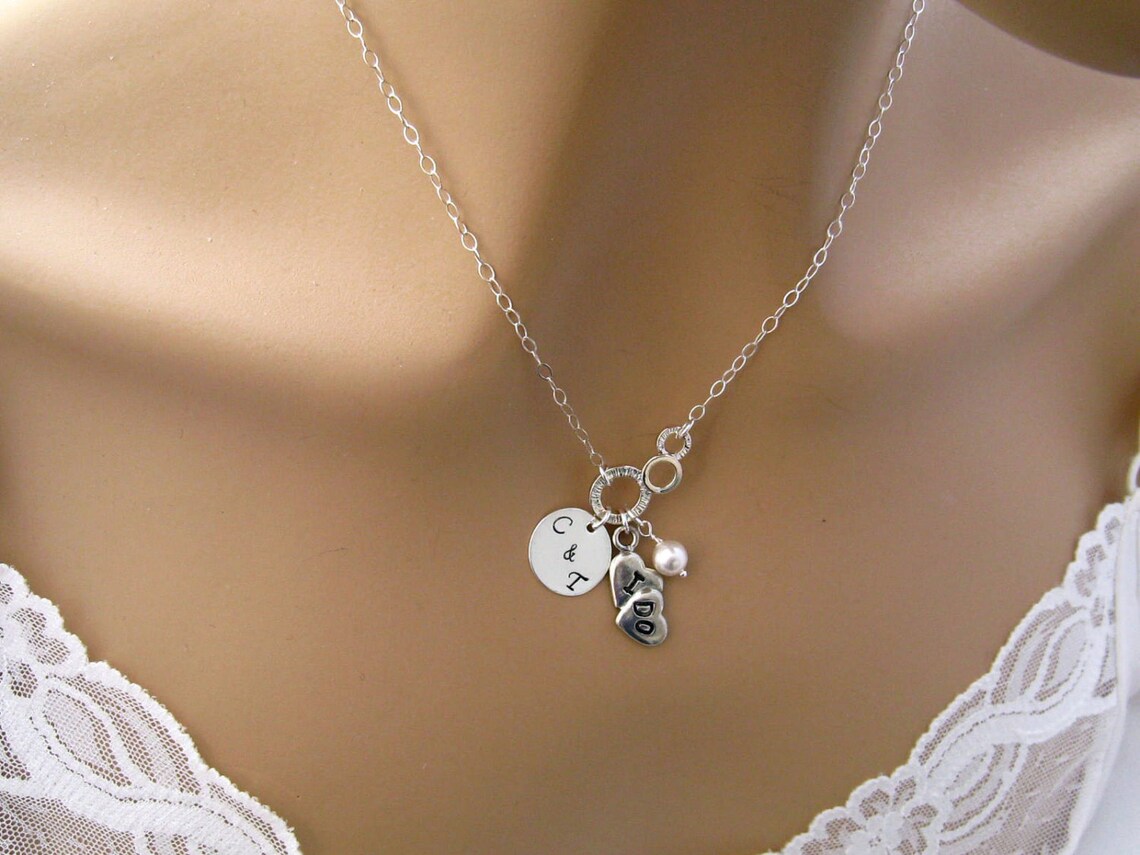 Personalized Engagement Necklace I Do Custom Initial Necklace - Etsy