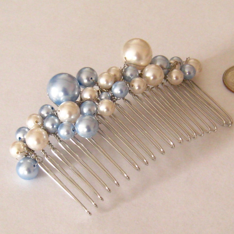 Blue Bridal Comb - Etsy
