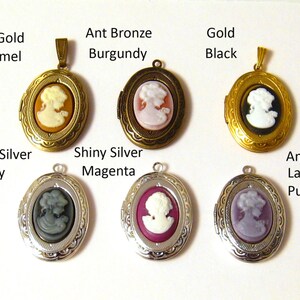 Victorian Cameo Locket Necklace: Victorian Woman Burgundy Red Cameo ...