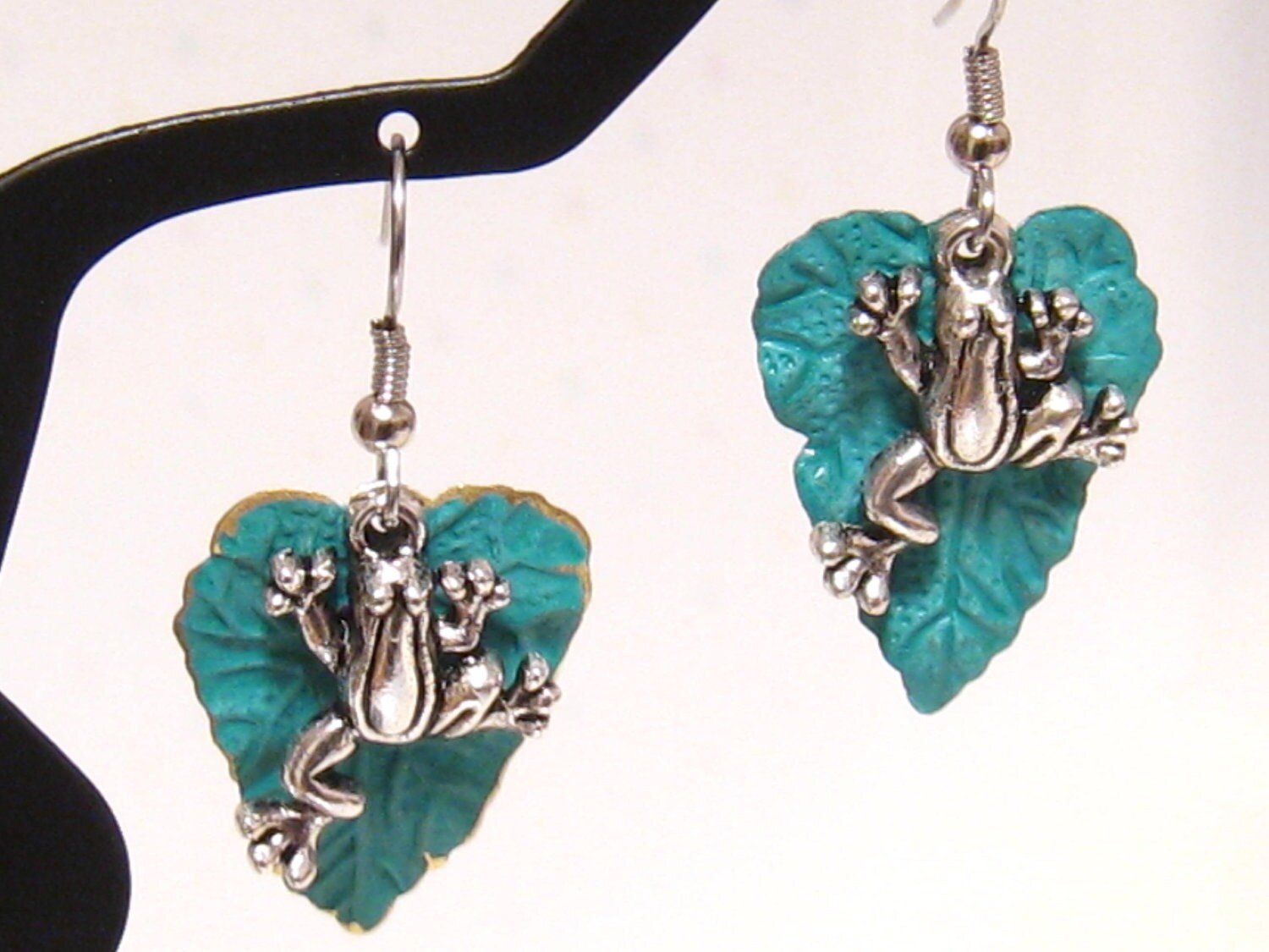 Frog Earrings Teal Earrings Frog Dangles Frog Jewelry Gifts | Etsy