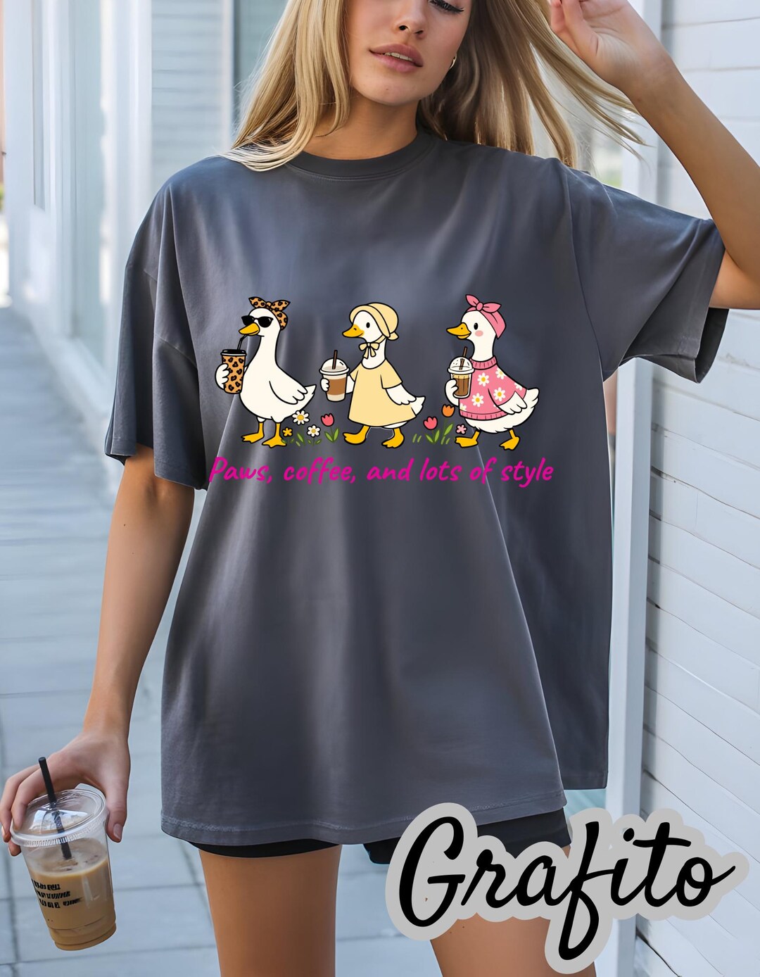 Stylish Ducks With Coffee T-shirt | Paws, Coffee, and Lots of Style ...