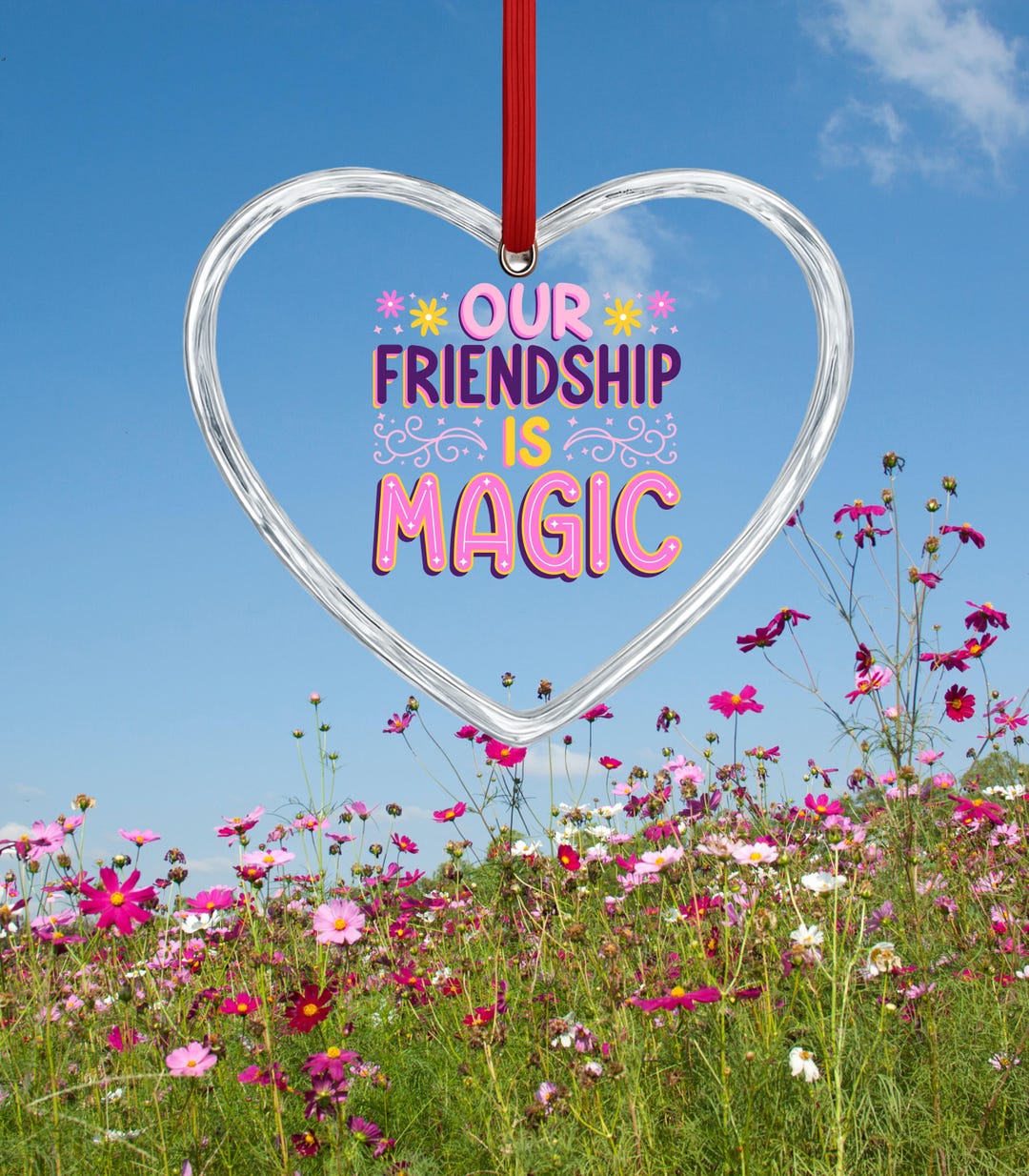 Our Friendship is Magic Crystal Glass Ornament | Round or Heart - Etsy