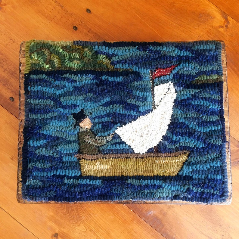 Rufus Porter Skiff Rug Hooking Pattern Two Sizes - Etsy