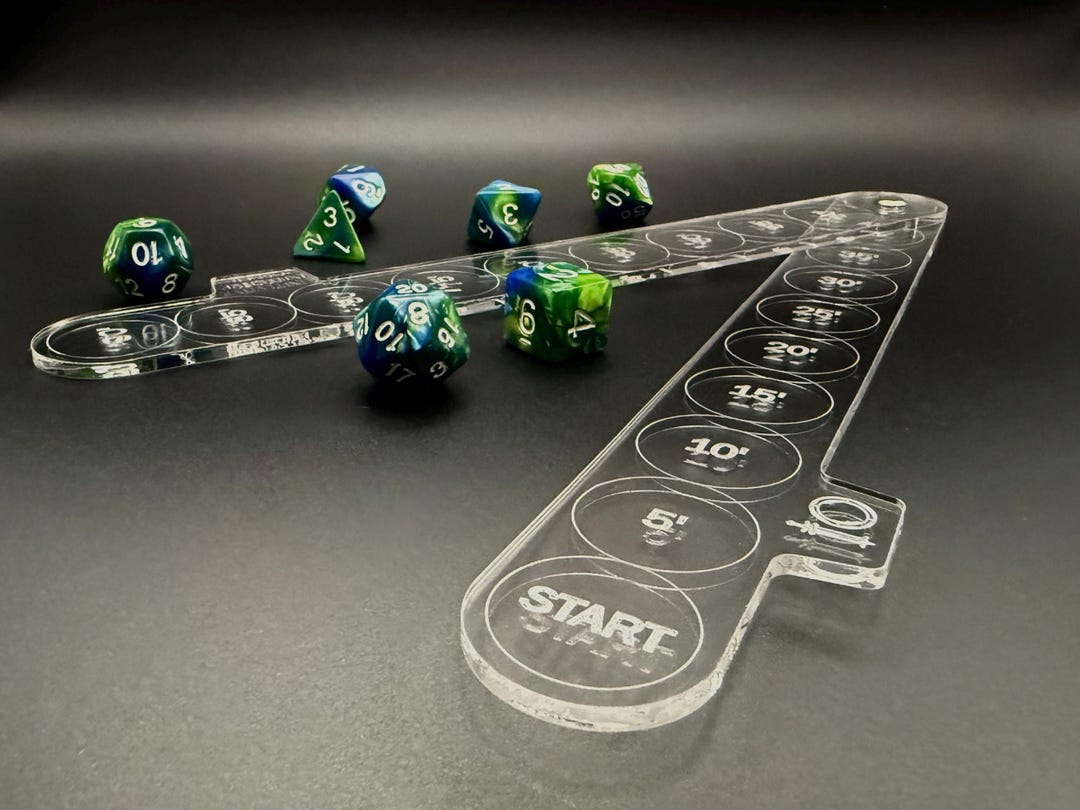 Folding D&D Ruler: 90ft Tabletop Rangefinder, Acrylic Gauge - Etsy