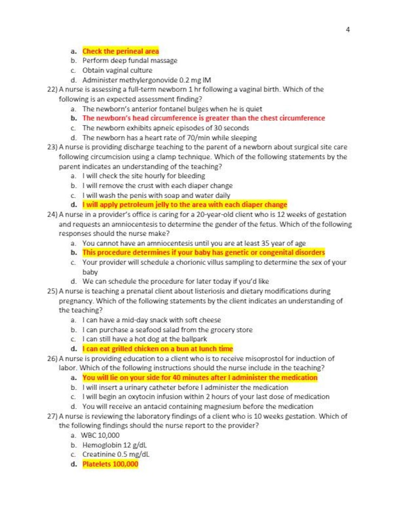 ATI Practice Women & Newborn Health ATI -form A, Form B, and Form C ...