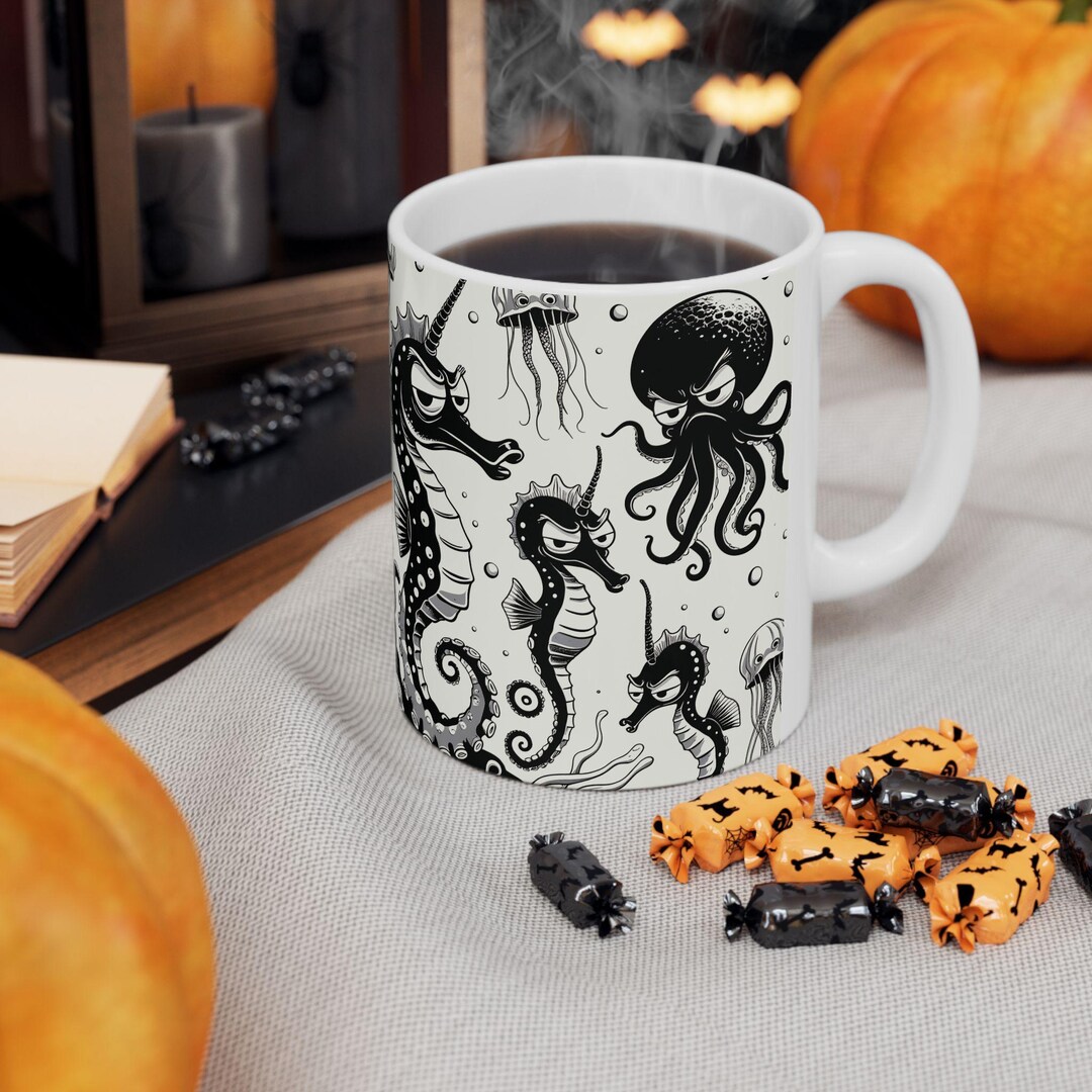 Funny Sea Creature Mug: Quirky Ocean Theme Coffee Cup - Etsy
