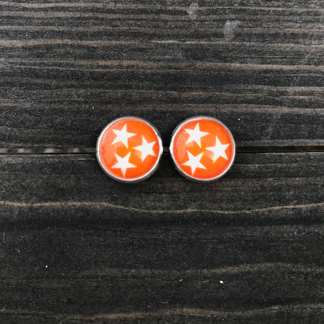 Orange Tri Star Tennessee State Flag Post Earrings Tristar - Etsy