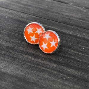Orange Tri Star Tennessee State Flag Post Earrings Tristar - Etsy