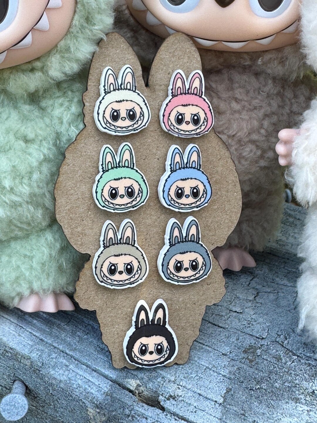 Macaron Labubu Inspired Acrylic Stud Earrings - Etsy