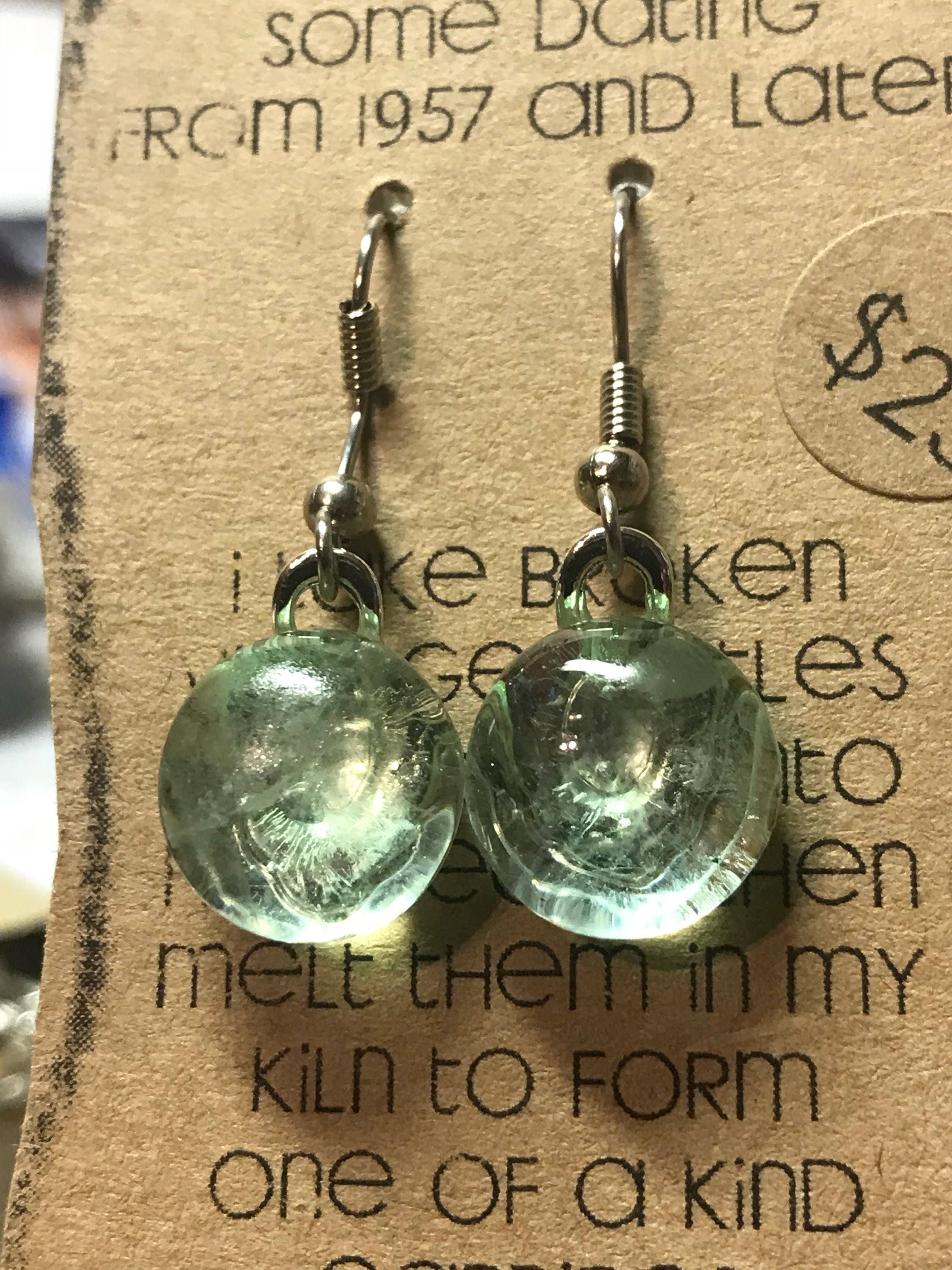 Recycled Glass Vintage Coca Cola Light Green Bottle Dangle | Etsy