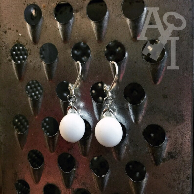 Vintage Milk Glass Fish Hook or Lever Back Style Petite Dangle - Etsy