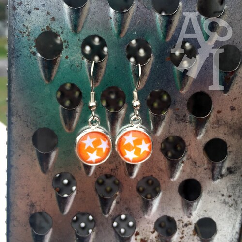Orange Tri Star Tennessee State Flag Post Earrings Tristar - Etsy